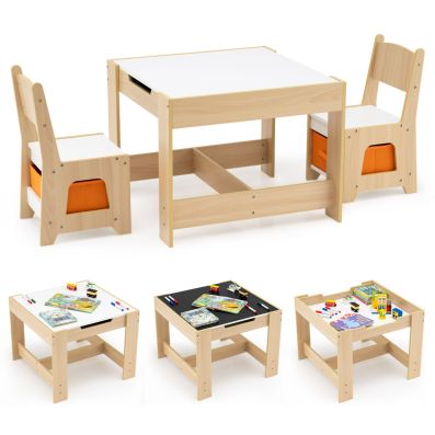 Ensemble Table et Chaises pour Enfants Table d'Activités en Bois avec 2 ...