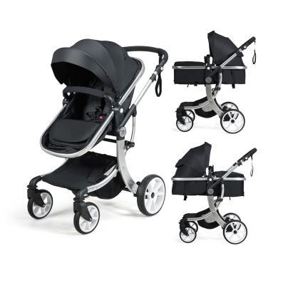 Poussette Haute pour Bébé 2 en 1 Inclinable Réversible Auvent Réglable ...