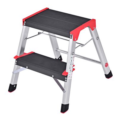 Marchepied Pliable en Aluminium 2 Marches avec Plateforme Large Marche ...